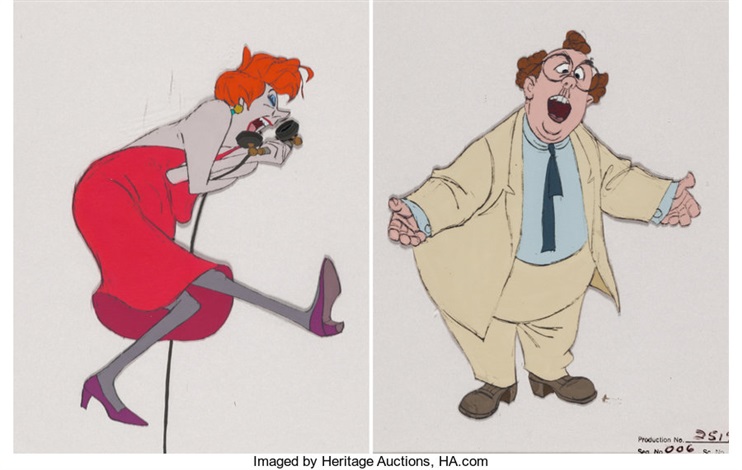 The Rescuers Madame Medusa and Mr. Snoops Color ModelProduction Cels ...
