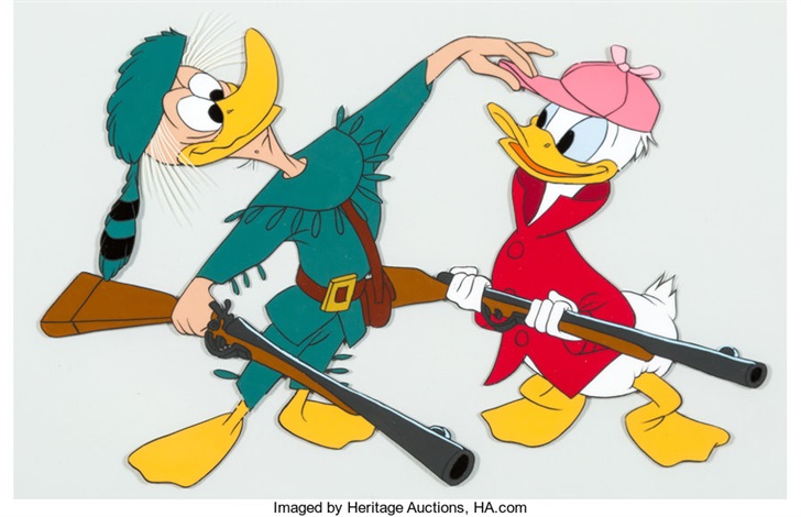 No Hunting Donald Duck and Grandpa Duck Production Cel Walt Disney ...