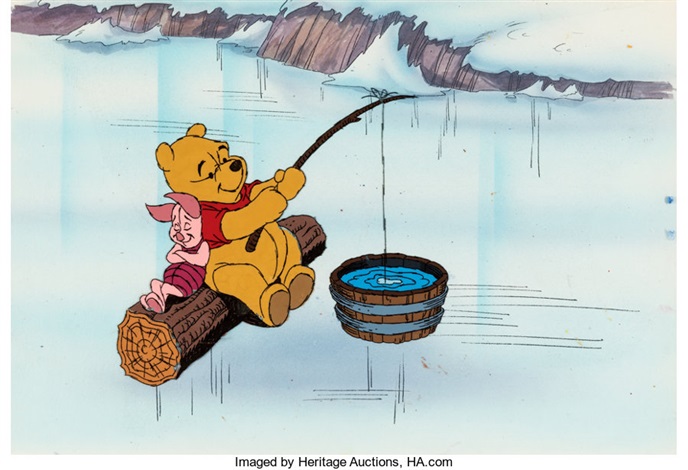 Pooh Catches Spring Fever Winnie the Pooh and Piglet Production Cel and ...