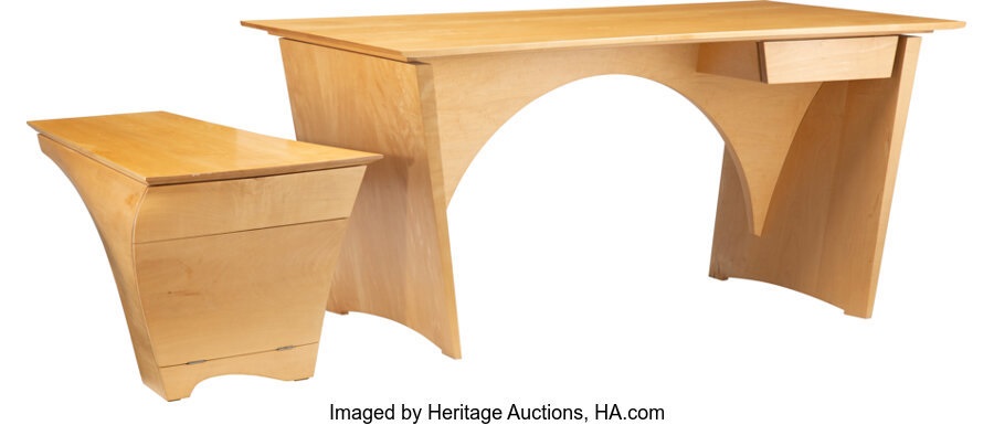Custom Desk and Drop-front Side Table by Peter Vogel on artnet