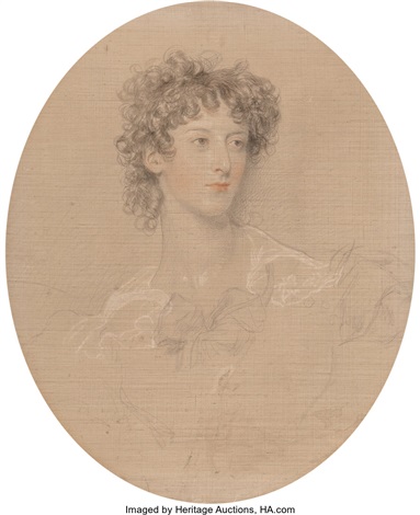 Portrait of Isabella Mary Fairlie née Elderton, bust length, looking ...