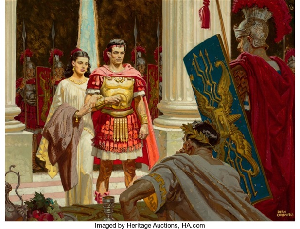 Marcellus and Diana before Caligula, The Robe, book illustration by ...