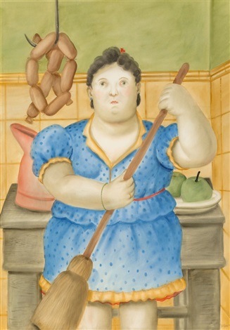Woman in the Kitchen, 1981 by Fernando Botero on artnet
