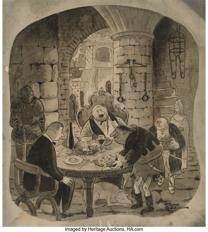 Fantastic Feast, Addams Family Illustration by Charles Addams on artnet