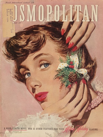 Dressing her Holiday Hair, Cosmopolitan magazine cover, December 1948 ...