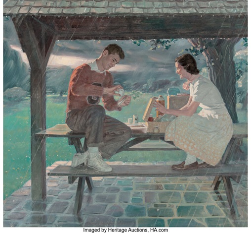 Picnic in the Rain by Douglass Crockwell on artnet