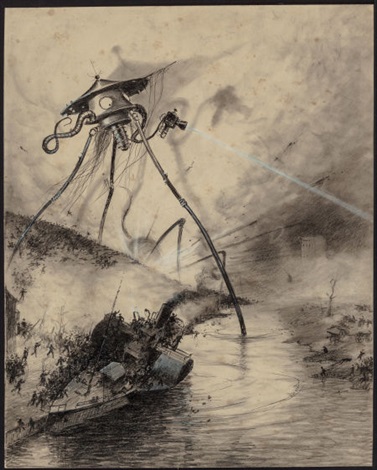 Martian Fighting Machine in the Thames Valley, from The War of the ...