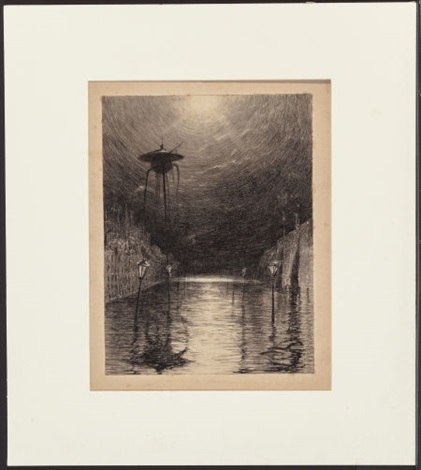 Martian Machine Over the Thames, from The War of the Worlds, Belgium ...