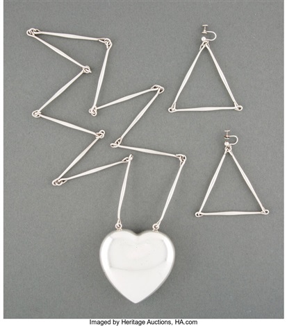 A Georg Jensen Pattern 126 Silver Necklace and Earrings Designed by ...