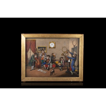 French automaton consisting of an animated painting by Xavier Tharin on ...