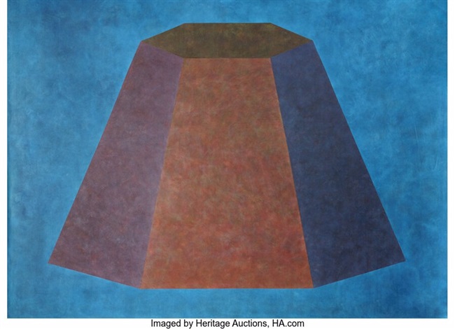 Wall Drawing 506 flat topped pyramid with color ink washes superimposed ...