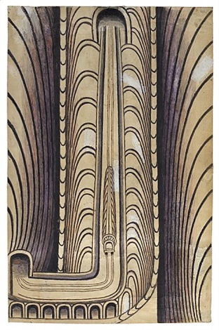 Untitled, Vertical Train with Tunnel by Martín Ramírez on artnet