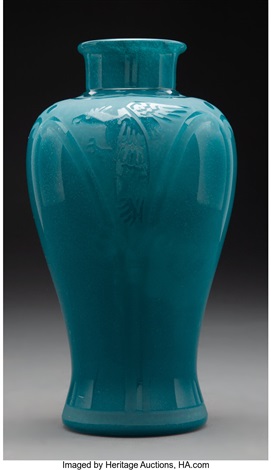 Steuben Medieval Pattern Acid-Etched Glass Vase by Steuben Glass on artnet