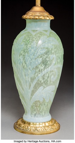 Steuben Cintra Overlay Glass Vase Mounted as a Lamp by Steuben Glass on ...