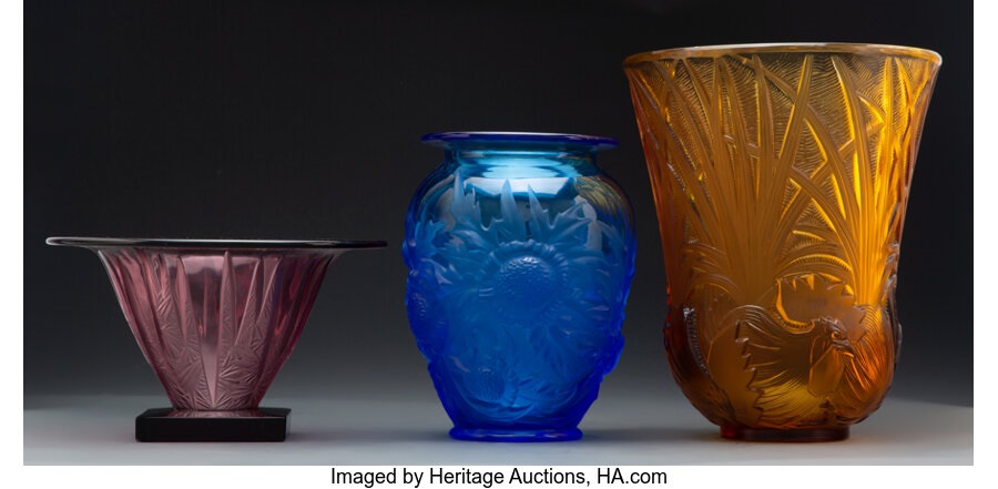 Three Verlys Glass Vases by Verlys France on artnet