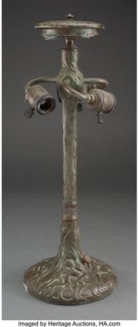 Tiffany Studios Patinated Bronze Tree Lamp Base by Tiffany Studios on ...