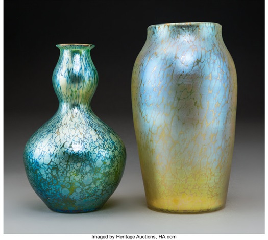 Two Loetz Papillon Glass Vases by Johann Lötz Witwe (Co.) on artnet