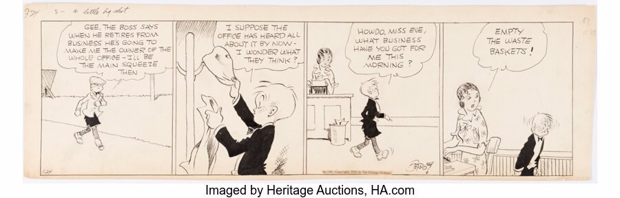 Walter Berndt Smitty Daily Comic Strip Original Art dated 1-24-33 ...