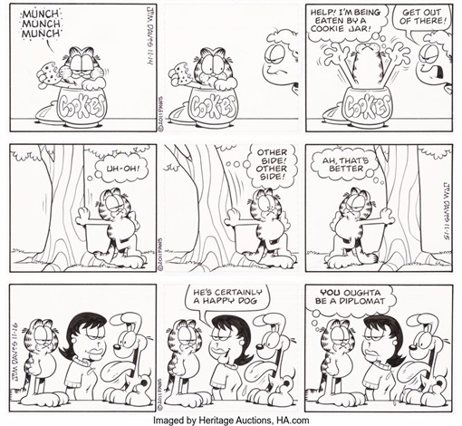 Jim Davis Garfield Consecutive Daily Comic Strip Original Digital Art ...