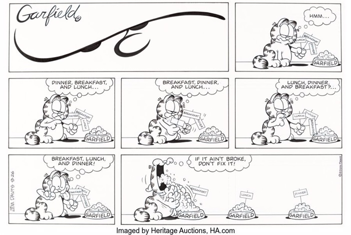 Jim Davis Garfield Sunday Comic Strip Original Art dated 9-26-04 PAWS ...