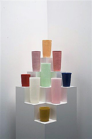 Untitled 9 tumblers on a stepped corner pyramid 2 by George Stoll on artnet