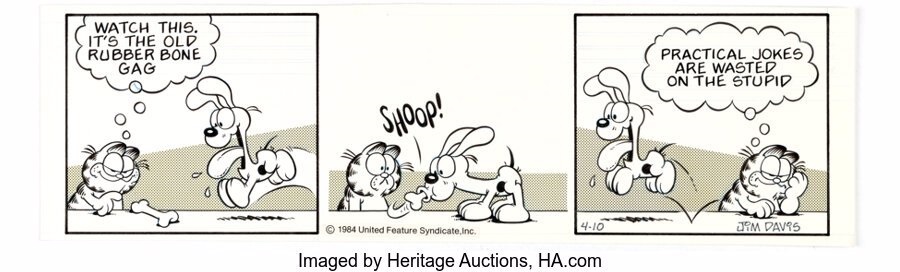 Jim Davis Garfield Daily Comic Strip Original Art dated 4-10-84 United ...
