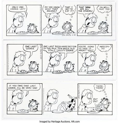 Jim Davis Garfield Consecutive Daily Comic Strip Original Art Group of ...