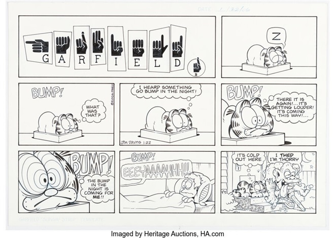 Garfield Sunday Comic Strip Original Art dated 1-22-06 PAWSUniversal ...