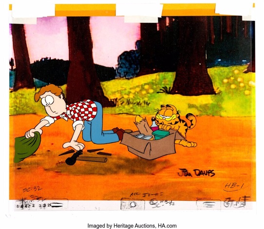 Garfield in the Rough Garfield and Jon Arbuckle Production Cel Setup ...