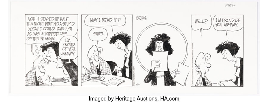 Zits Daily Comic Strip Original Art dated 3-25-99 King Features ...