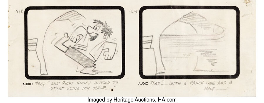 The Flintstones The Swimming Pool Fred Flintstone Storyboard Drawing ...