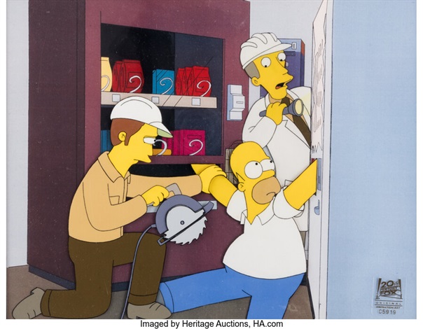 The Simpsons Marge on the Lam Homer and Workers Production Cel Fox ...