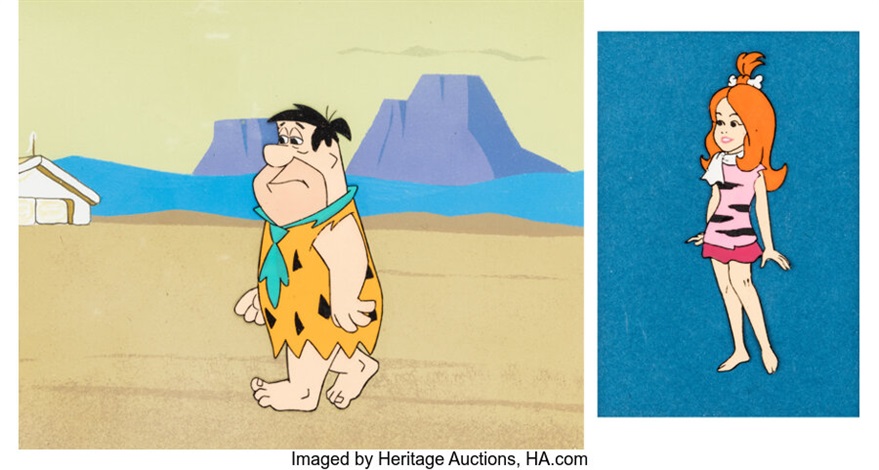 The Pebbles and Bamm-Bamm Show Fred Flintstone Production Cel with ...