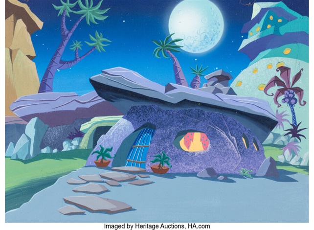 The Flintstones Flintstone Home Production Background Hanna-Barbera, c ...