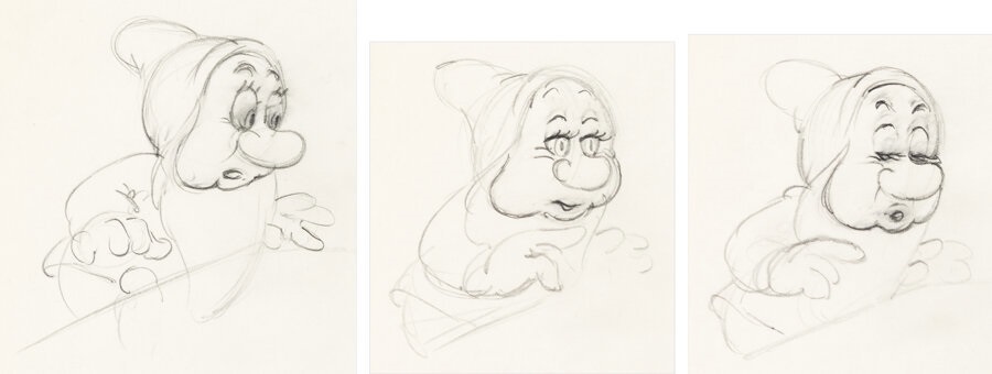 Snow White and the Seven Dwarfs Bashful Animation Drawings Sequence of ...
