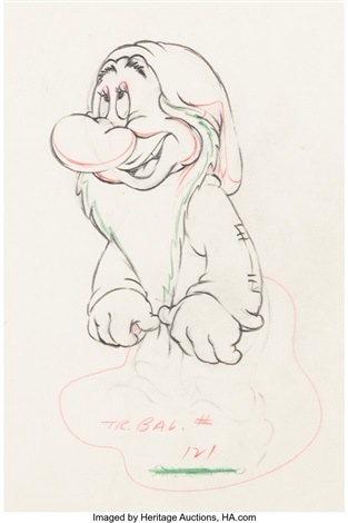 Snow White and the Seven Dwarfs Grumpy Animation Drawing Walt Disney, 1937 by Walt Disney ...