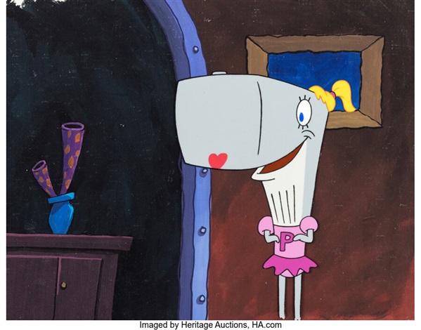 SpongeBob SquarePants Hooky Pearl Krabs Production Cel Setup with Pizza ...