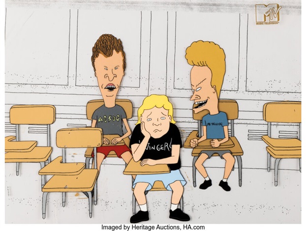 Beavis and Butt-Head Beavis, Butt-head, and Stewart Production Cel MTV ...