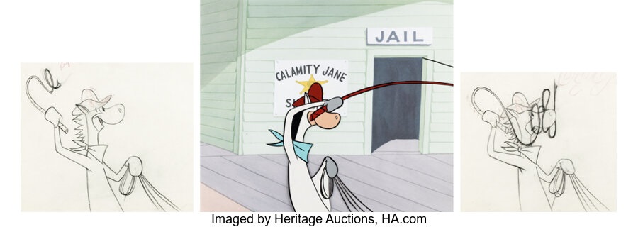 The Quick Draw McGraw Show Opening Sponsor Credits Production Cel and ...