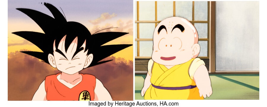 Dragon Ball Goku and Krillin Production Cels with Production ...
