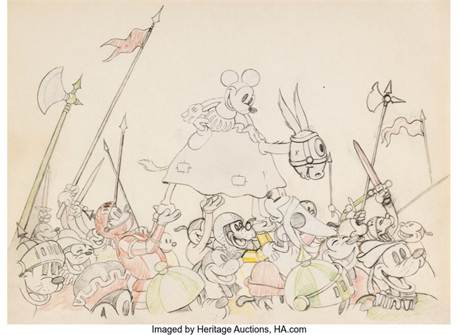 Ye Olden Days Mickey Mouse, Minnie Mouse, and Crowd Animation Drawing ...