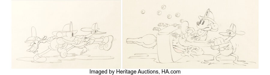 Mickeys Fire Brigade Mickey Mouse, Long-Billed Donald Duck, and Goofy ...