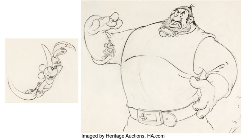 Brave Little Tailor Mickey Mouse and Gustav the Giant Animation Drawing ...