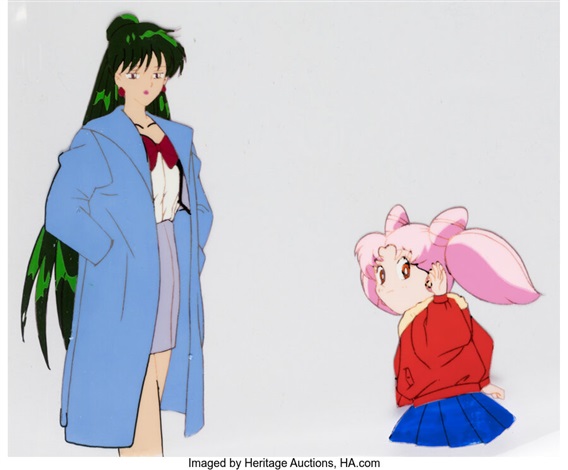Sailor Moon Sailor Pluto and Sailor Chibi Moon Production Cel and ...
