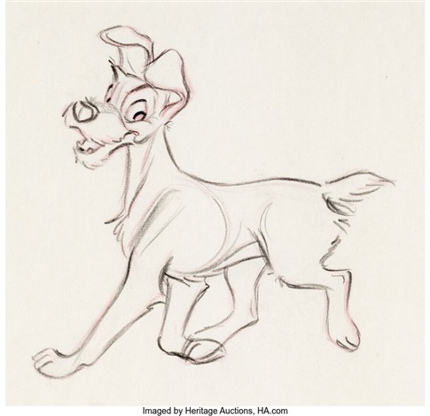 Lady and the Tramp Tramp Rough Animation Drawing by Ed Aardal Walt ...