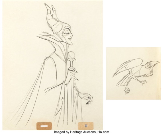 Sleeping Beauty Maleficent and Diablo Matching Animation Drawing Group ...