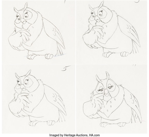 The Fox and the Hound Rare Big Mama Animation Drawing Sequence of 12 ...
