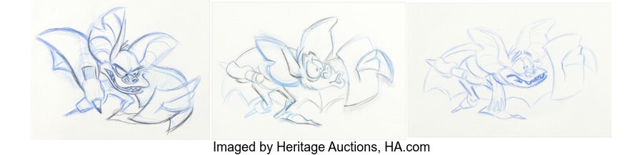 The Great Mouse Detective Fidget Animation Drawing Group of 3 Walt ...