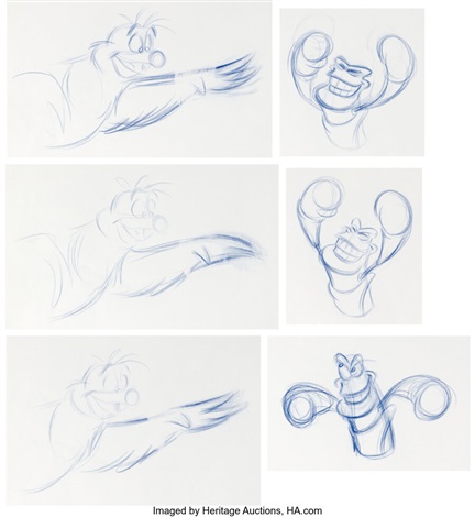 The Little Mermaid Sebastian and Scuttle Rough Animation Drawing Group ...