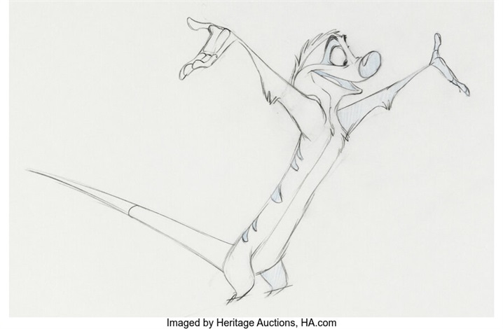 RARE Timon Animation Drawing Walt Disney, 1994. by Walt Disney Studios ...